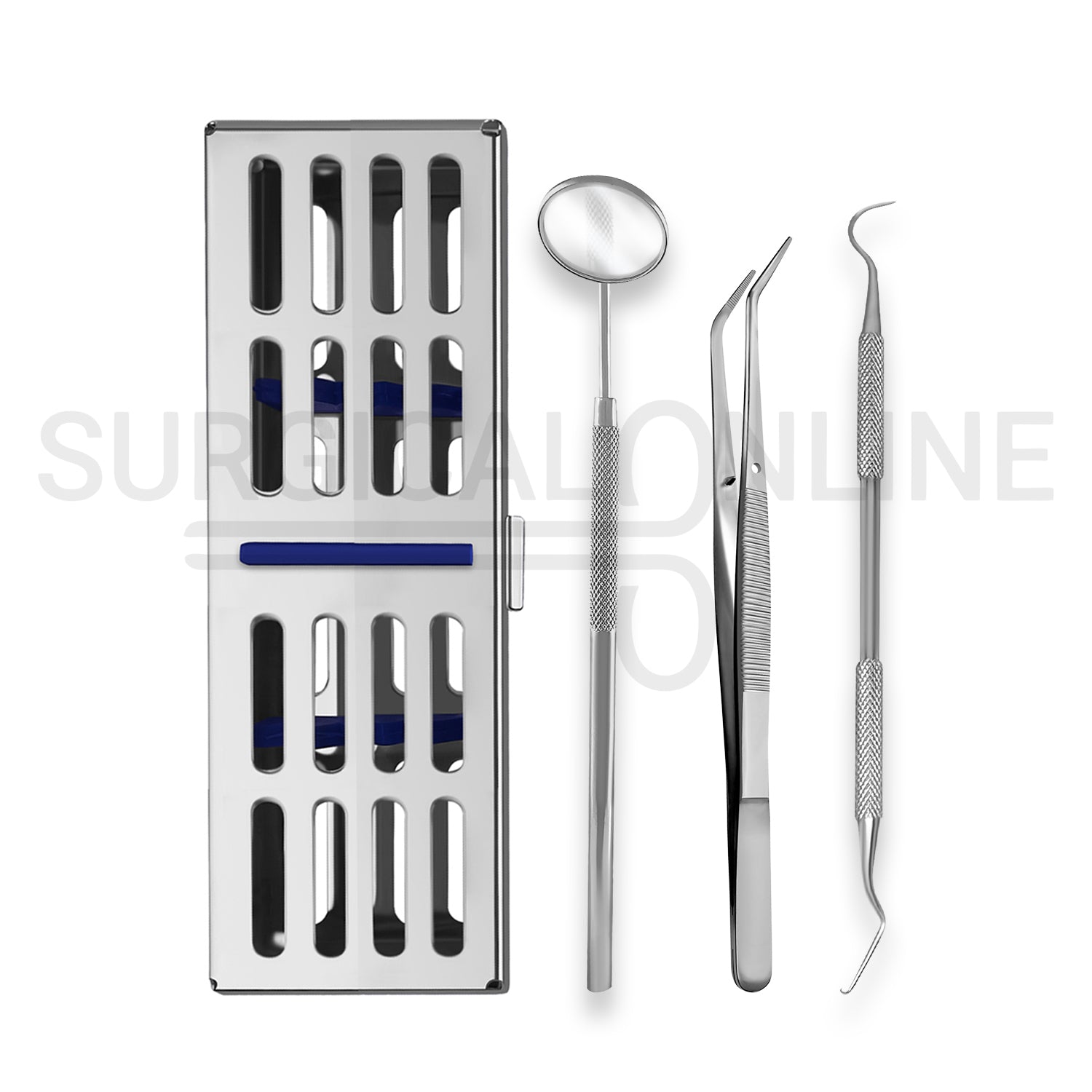 Basic Dental Set with Sterilization Cassette Rack Box Tray for 5 ...